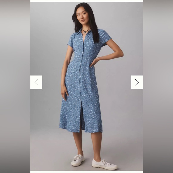 Reformation | Dresses | Reformation Blue Floral Midi Dress | Poshmark